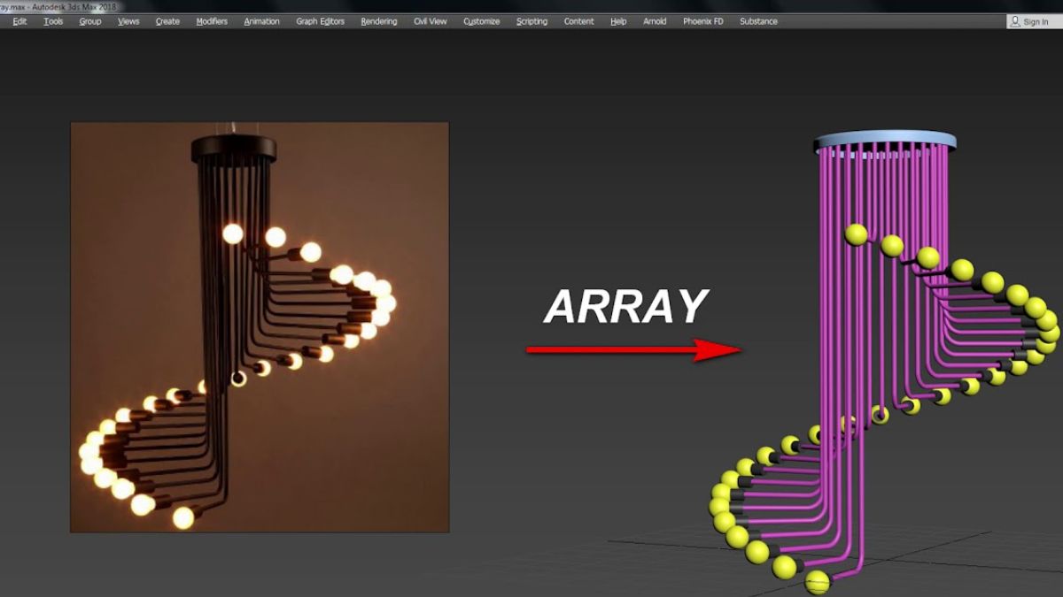 Lệnh Array trong 3ds Max là gì? Hướng dẫn cách dùng lệch
